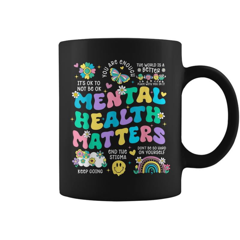 Mental Health Matters Awareness Therapy Human Brain Illness Coffee Mug ...