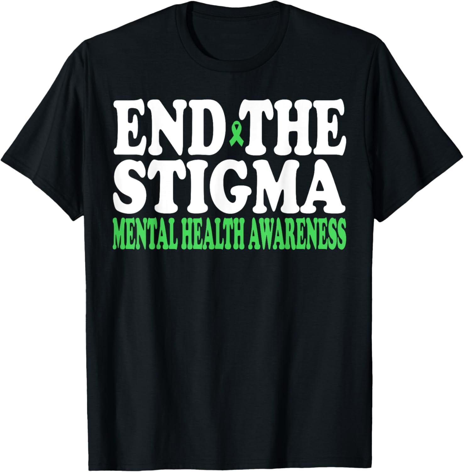 Mental Health Matters End The Stigma Groovy Awareness Ribbon T-Shirt ...
