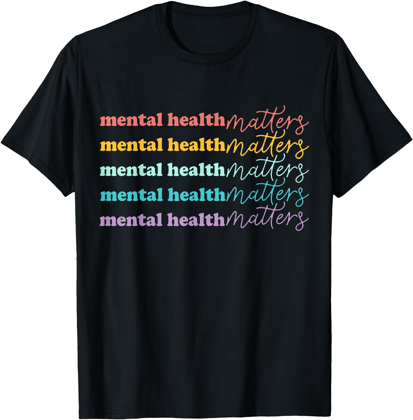 Mental Health Matters Gift Human Brain Illness Awareness T-Shirt,Black ...