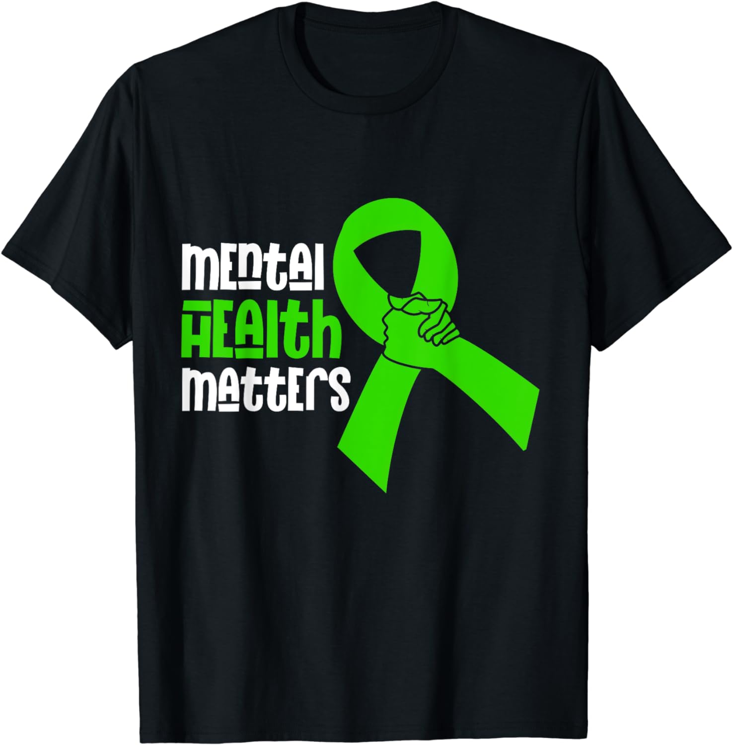 Mental Health Matters Green Ribbon Mental Health Awareness T-Shirt - Walmart.com