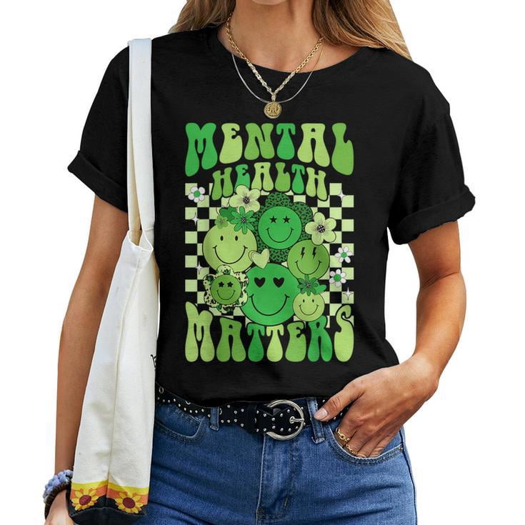 Mental Health Matters Groovy Floral Mental Health Awareness Women T ...