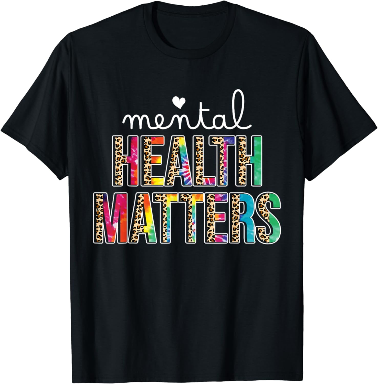 Mental Health Matters Leopard Human Brain Illness Awareness T-Shirt ...