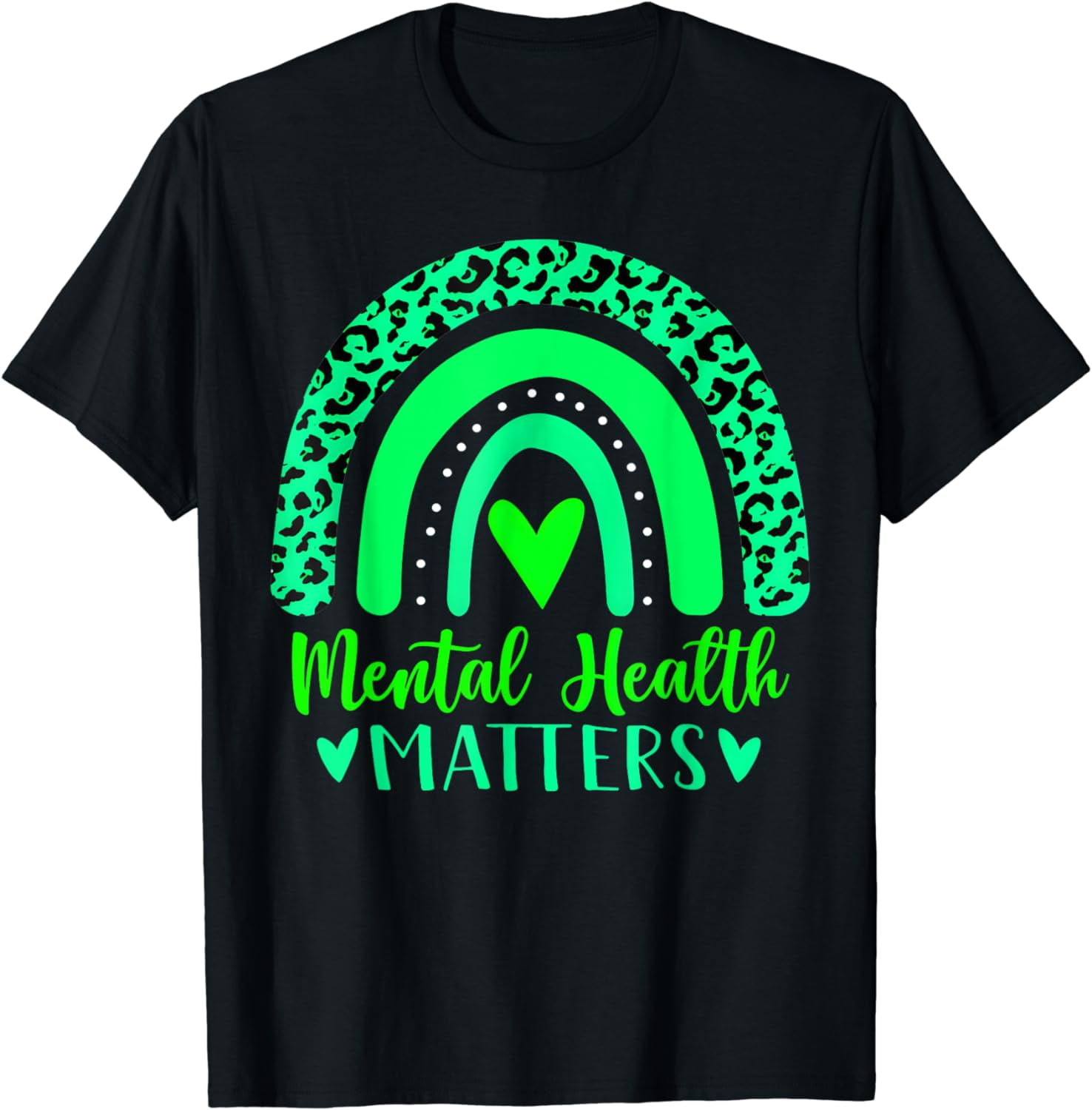 Mental Health Matters Mental Awareness Leopard Rainbow Women T Shirt