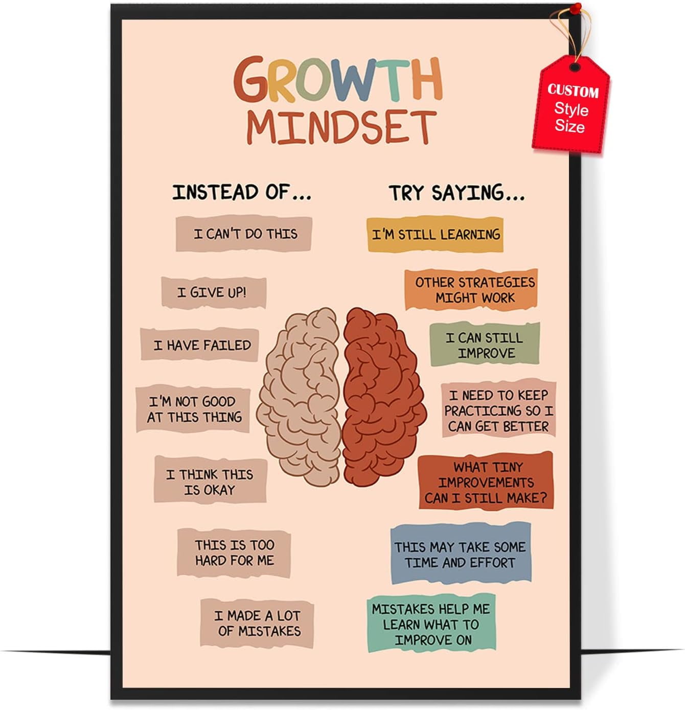 Mental Health Poster, Boho Therapy Tools Educational Supplies Art Print ...