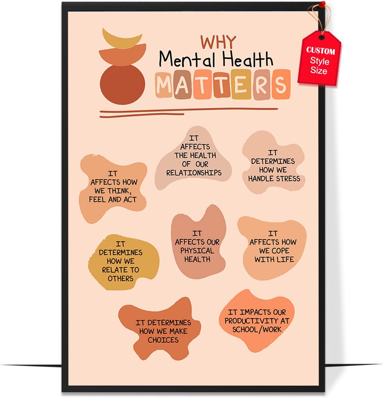 Mental Health Poster, Boho Therapy Tools Educational Supplies Art Print ...