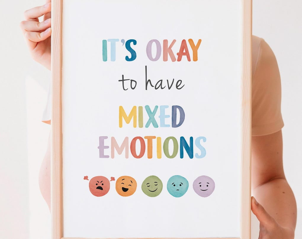 Mental Health Poster, Therapy Office Decor, It'S Ok To Have Mixed ...