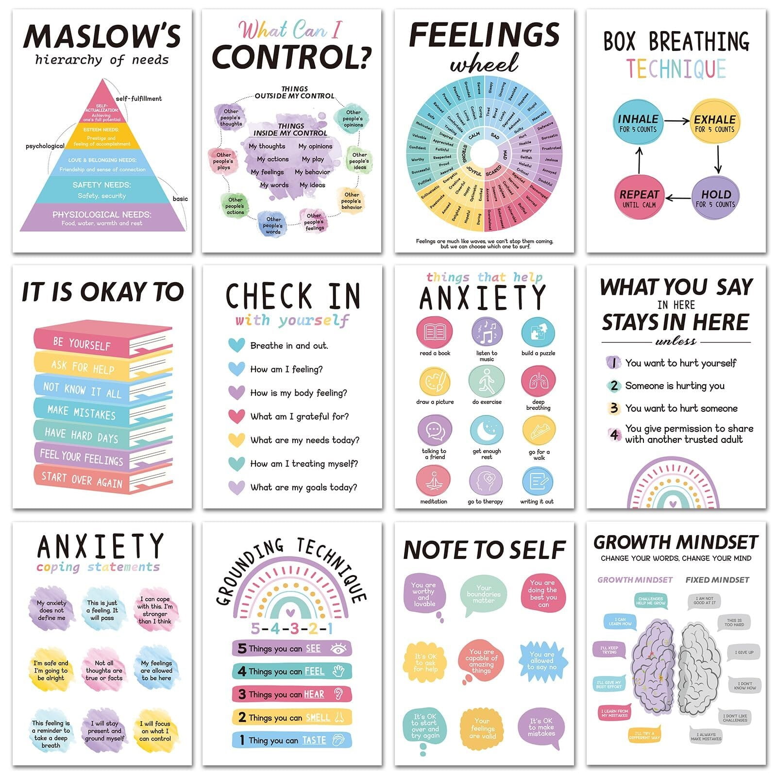 Mental Health Posters, Anxiety Therapy Motivational Poster Counseling ...