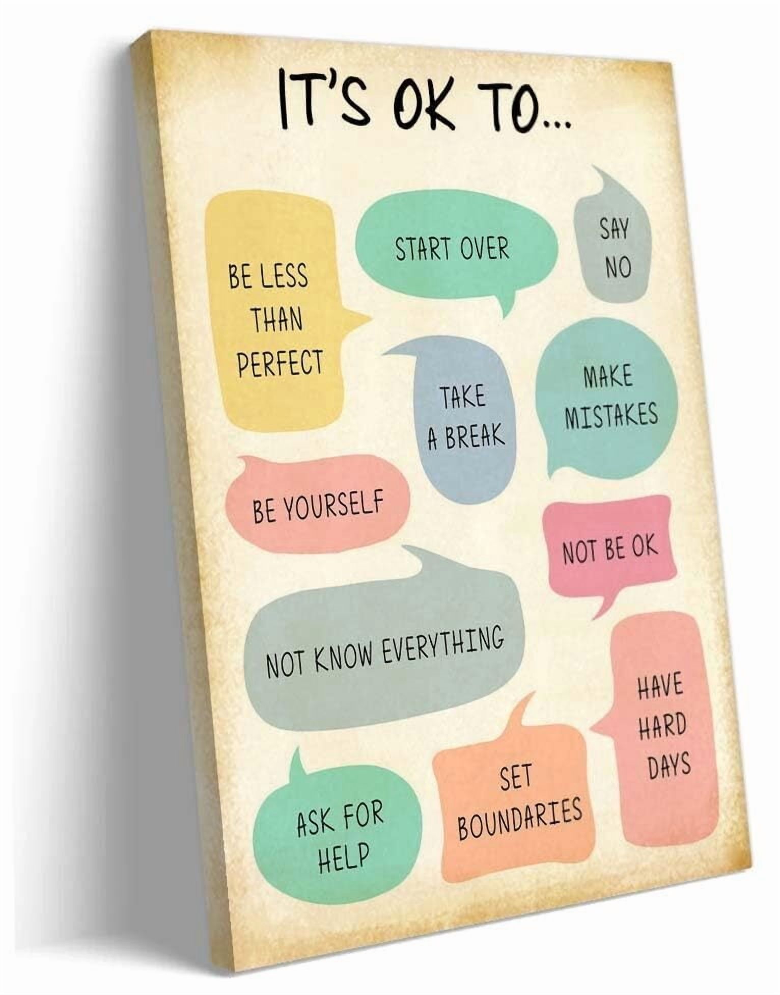 Mental Health Posters Prints It's Ok To Therapy Posters Wall Art Deco ...