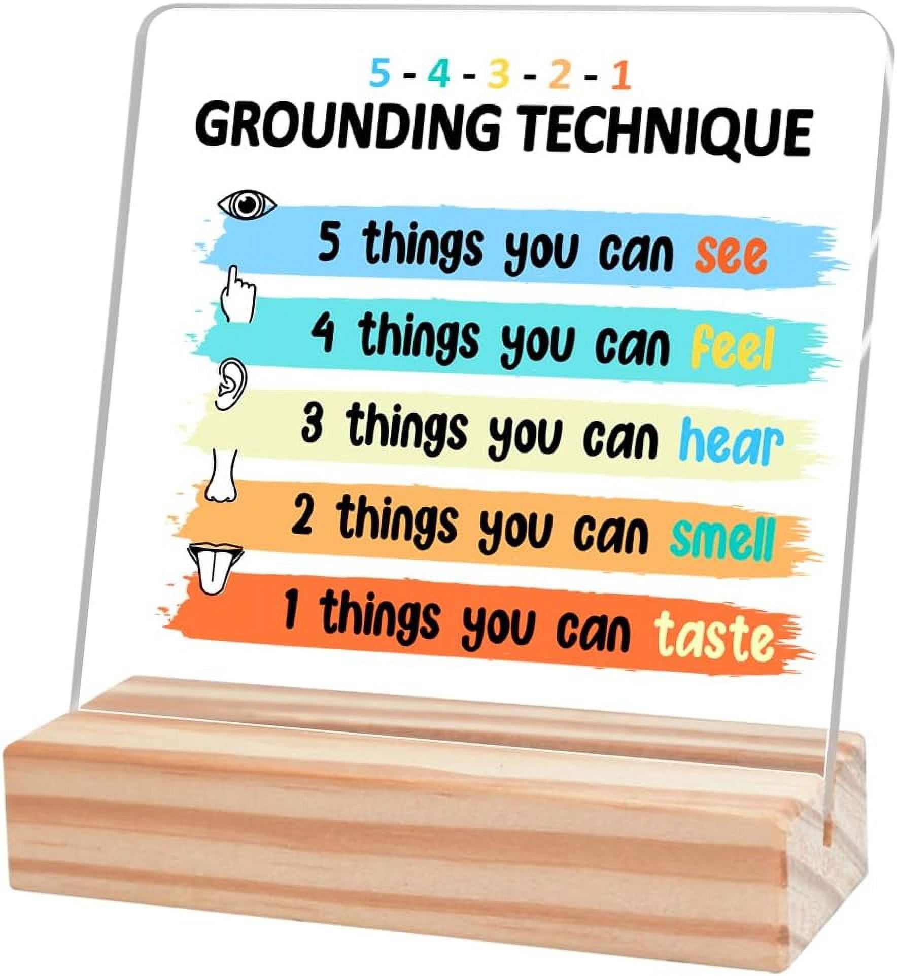 Mental Health Sign,Mental Health Desk Decor,Grounding Technique Mental ...