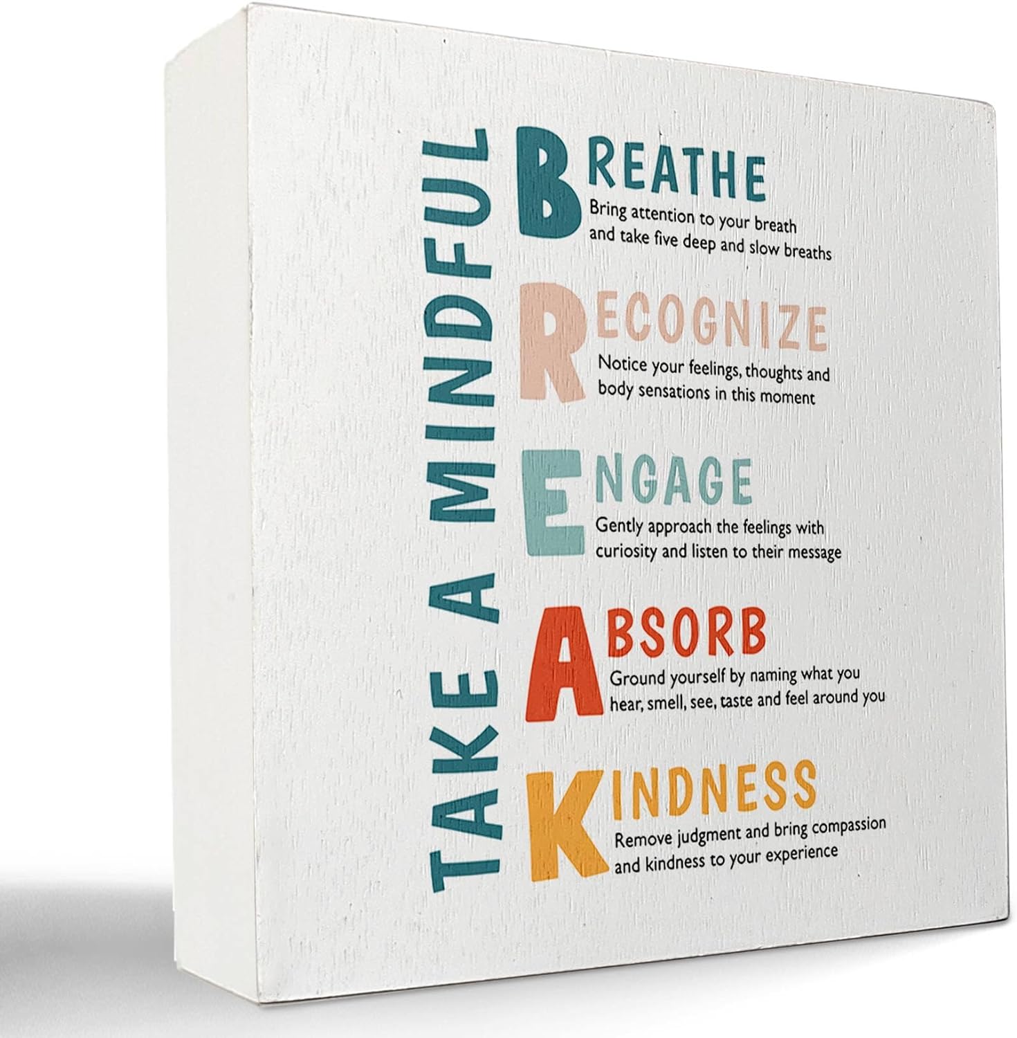 Mental Health Take a Mindful Break Stress Management Wooden Box Sign ...