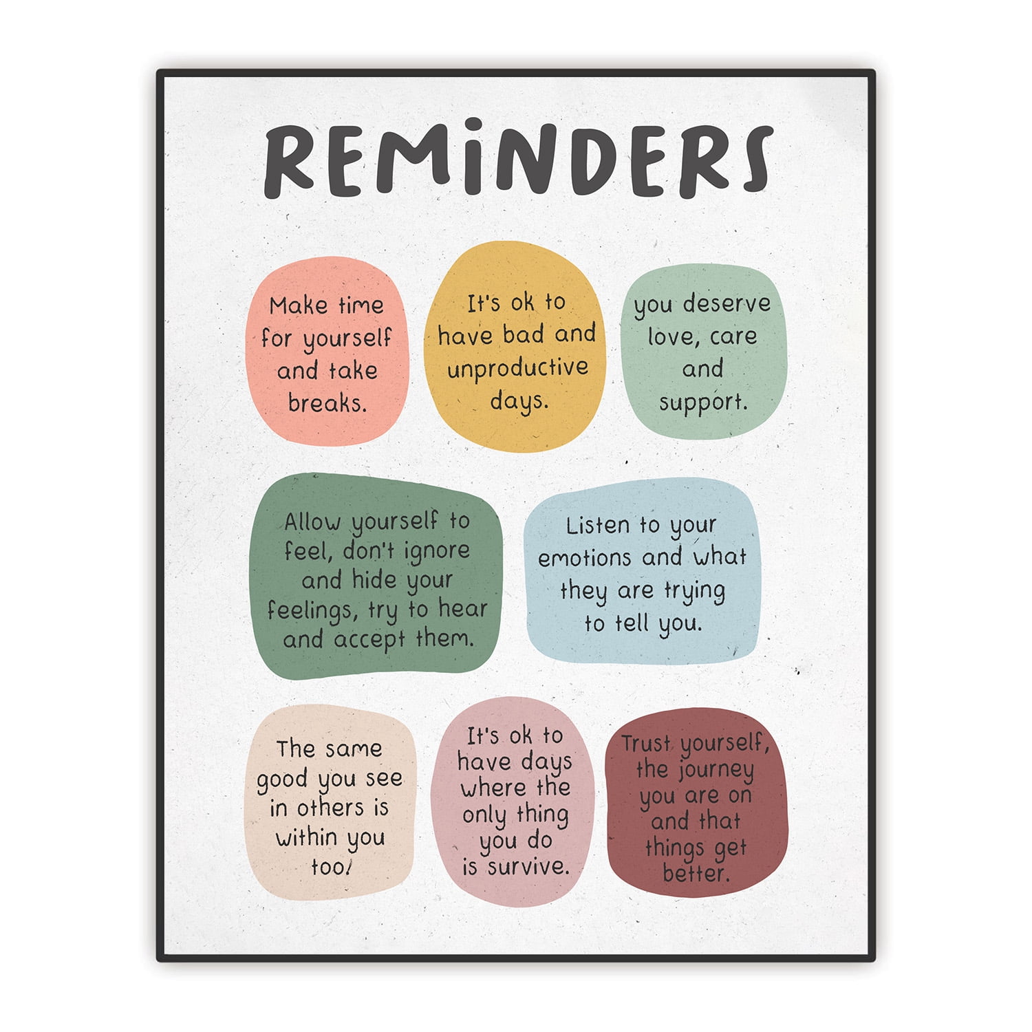Mental Health Wall Art Print, Daily Reminder Poster, Positive Affirmations Print, Therapy Office ...