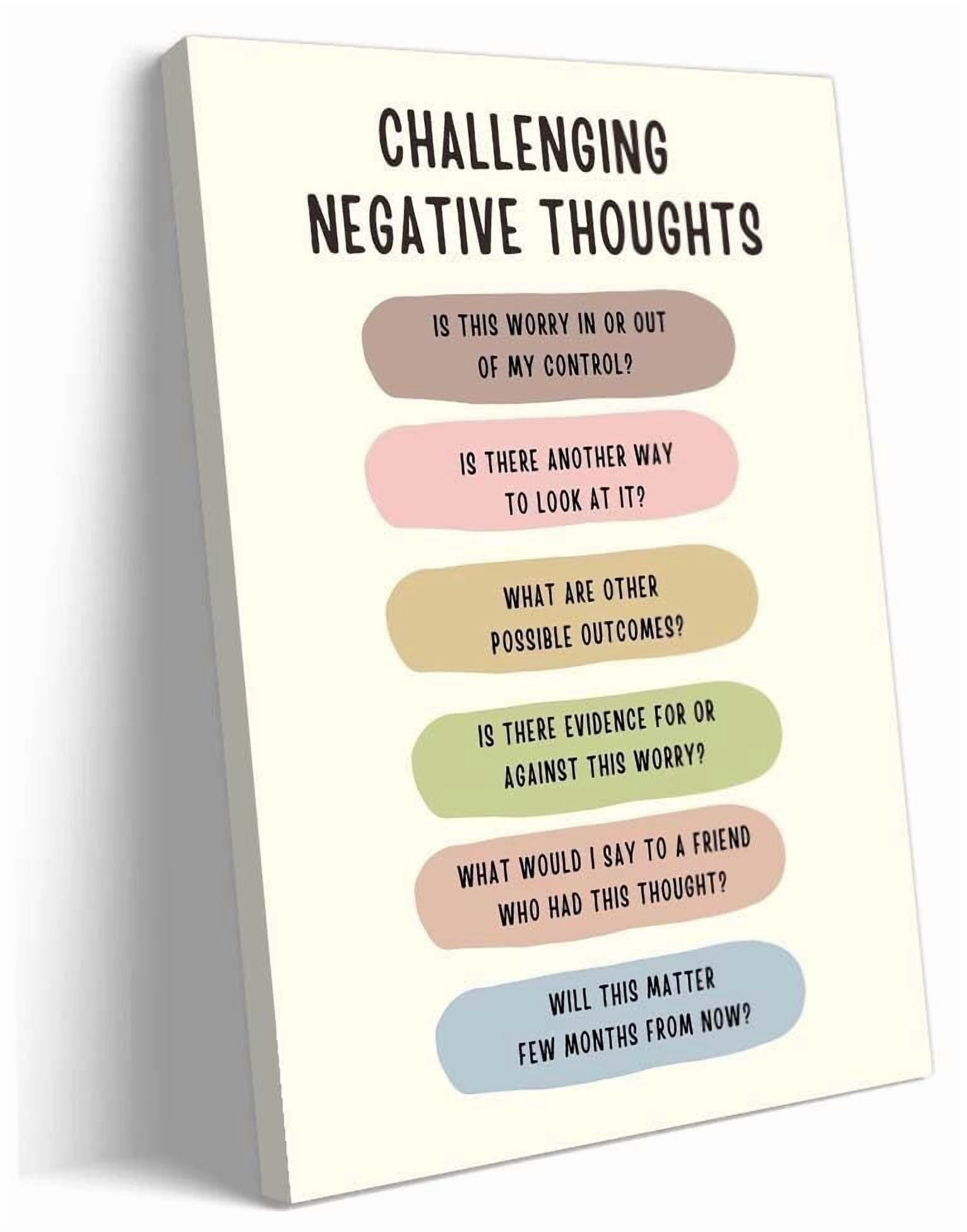 Mental Health Wall Art Sophisticated Negative Thoughts Poster Prints ...