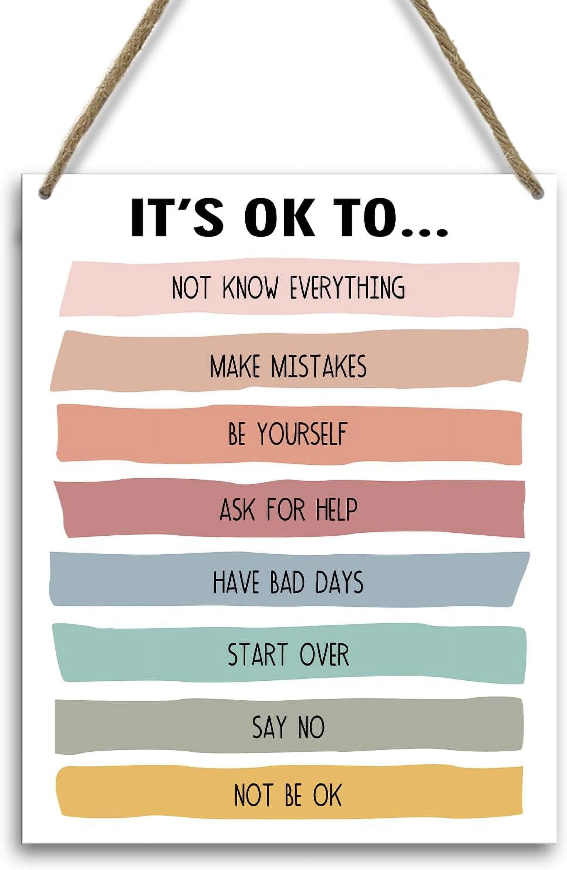 Mental Health Wall Art, Therapy Office Wall Decor Wood Hanging Plaque ...