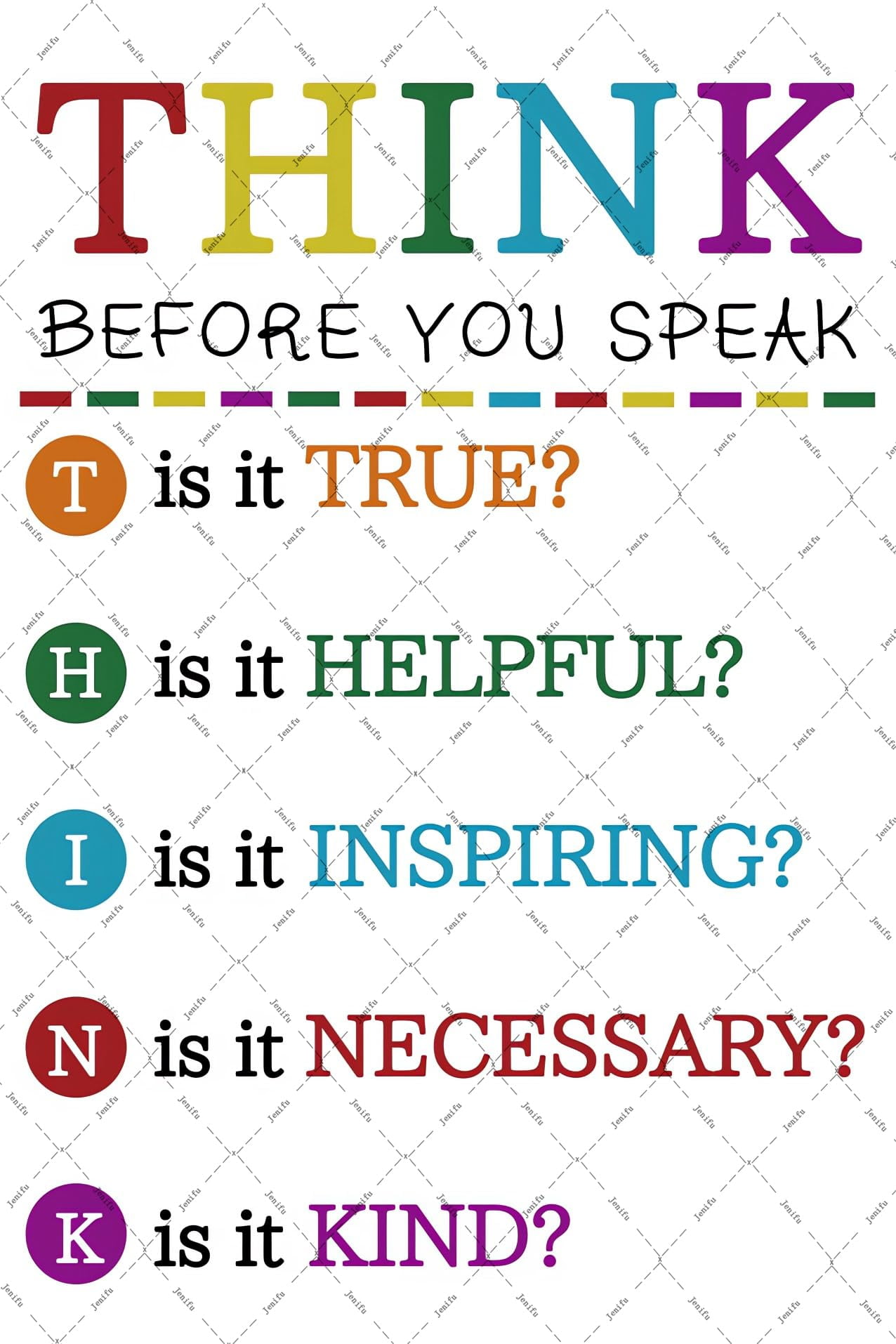 Mental Health Wall Decor Think Before You Speak Metal Tin Signs ...
