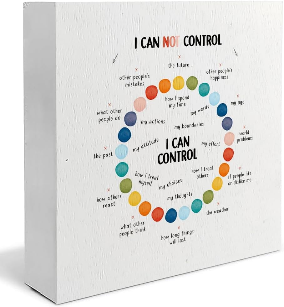 Mental Health Wood Signs Desk Decor, I Can Cannot Control Inspirational ...
