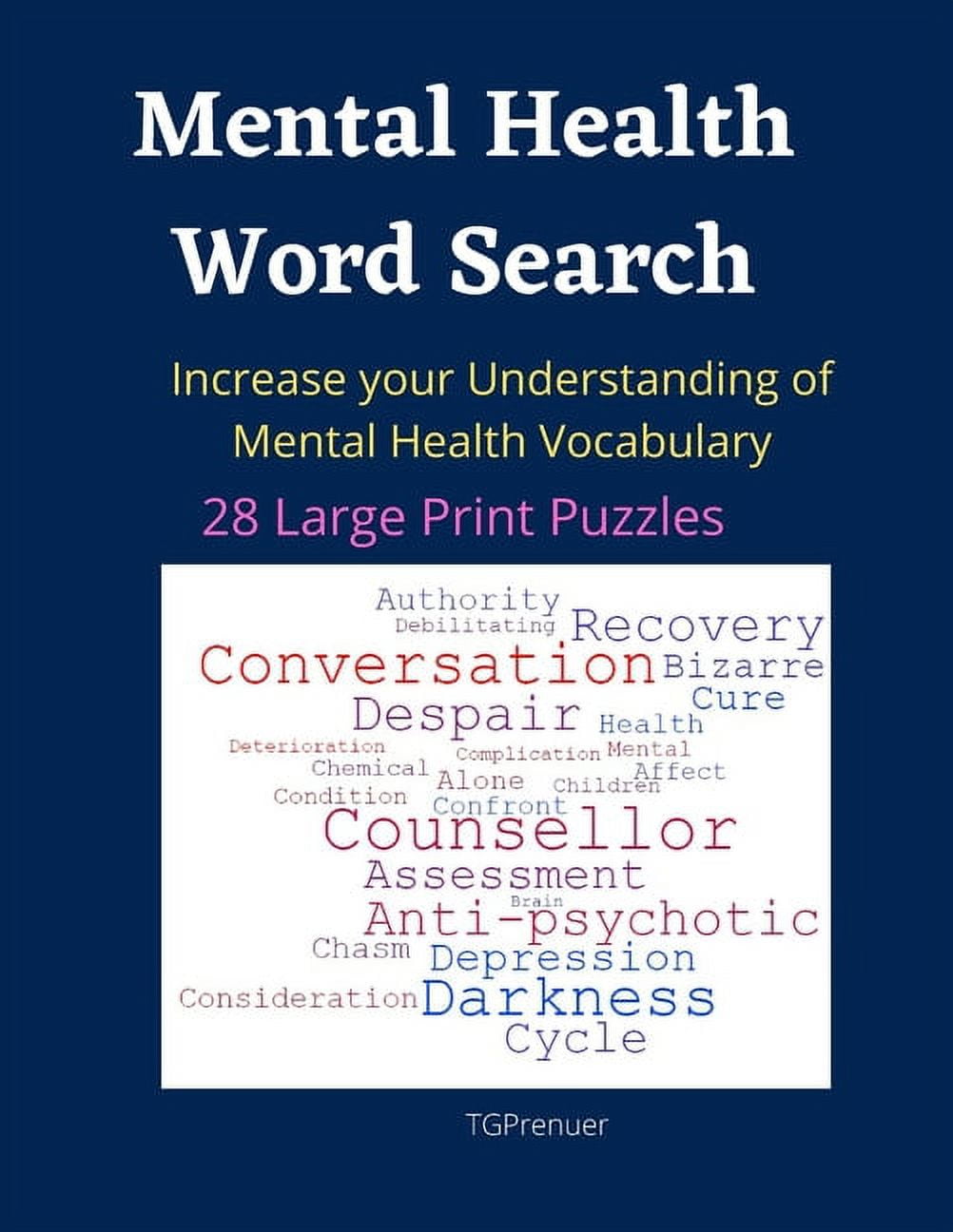 Mental Health Word Search: 28 Large Print Mental Health Word Search ...