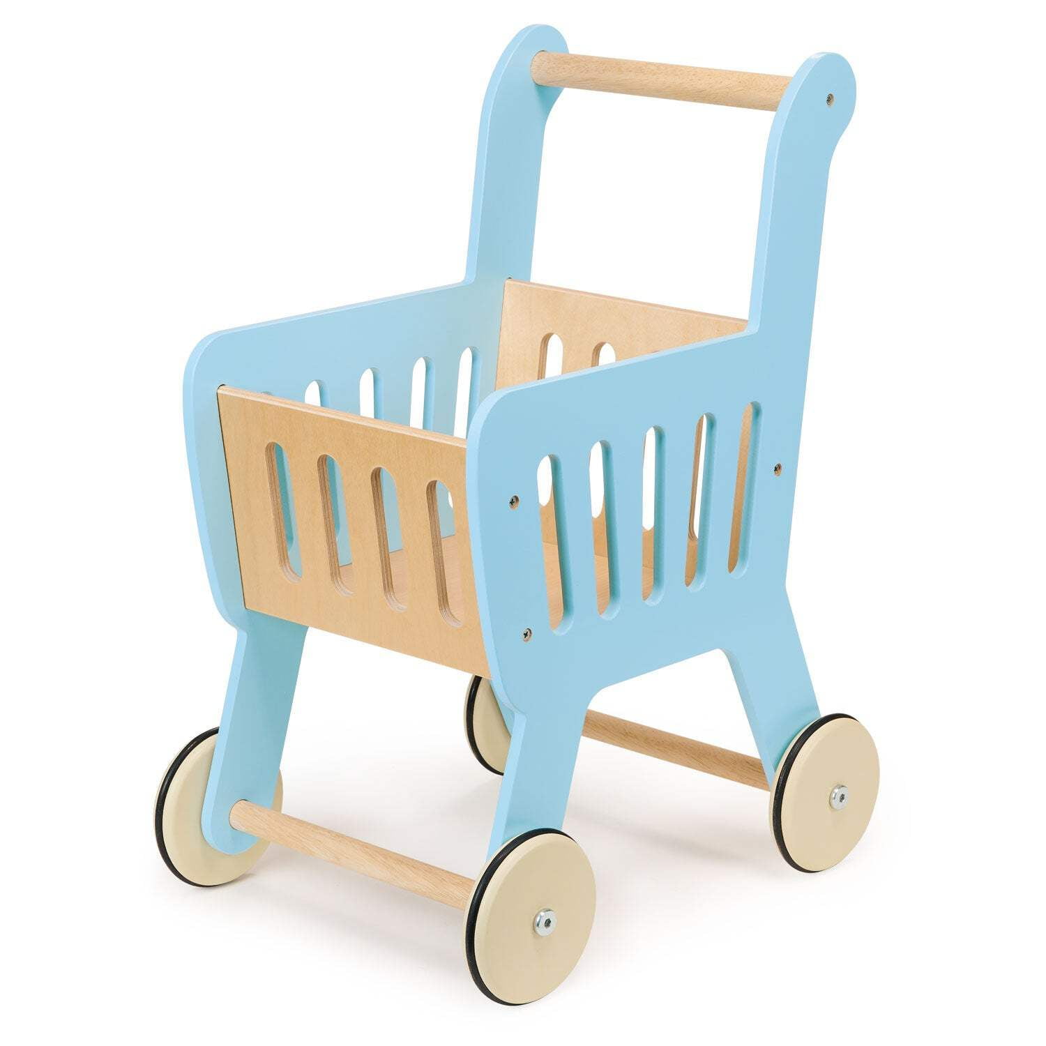 Mentari Toys - Shopping Cart - Wooden Shopping Cart with Extra Storage ...