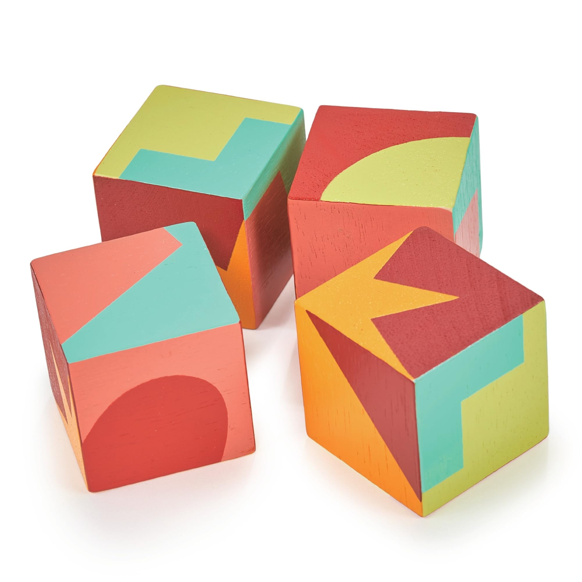 Mentari Toys - Toy Colour Blocks - 4pcs Wooden Cube Puzzle - Montessori ...