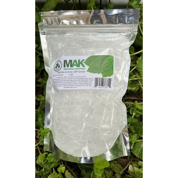 Menthol Crystals 100% PURE ORGANIC USP Food Grade Natural Resealable ...