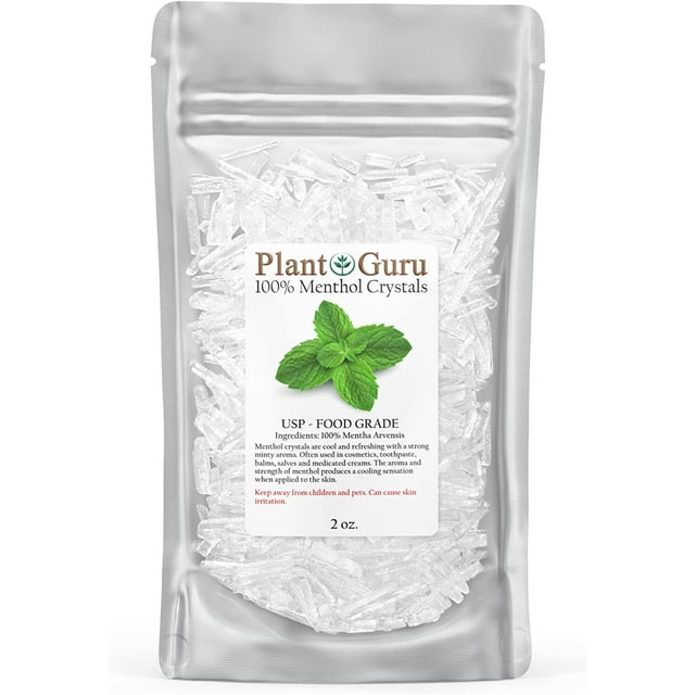 Mentha Arvensis Menthol Crystals 2 oz. - 100% Pure for Cosmetics, Balms ...