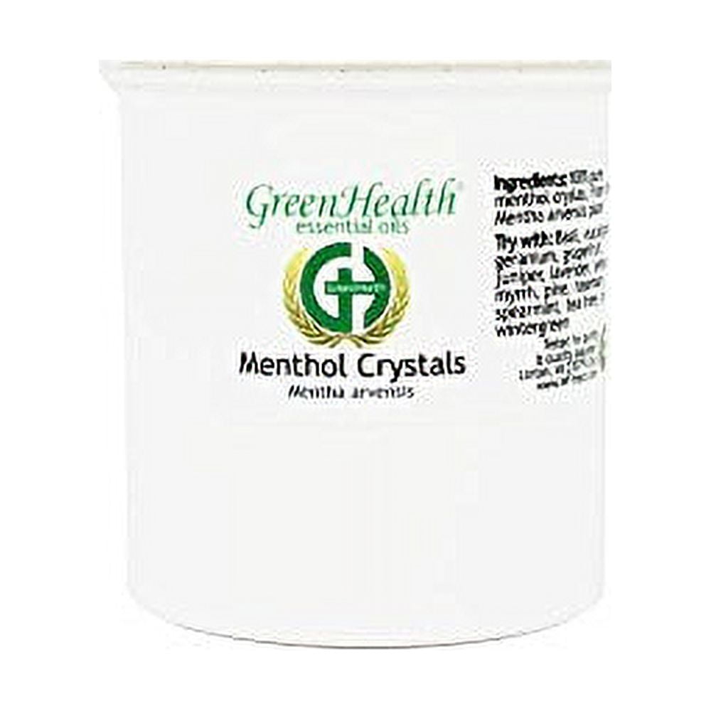Menthol Crystals 4 OZ in a White Plastic jar (by Greenhealth) (Melting ...