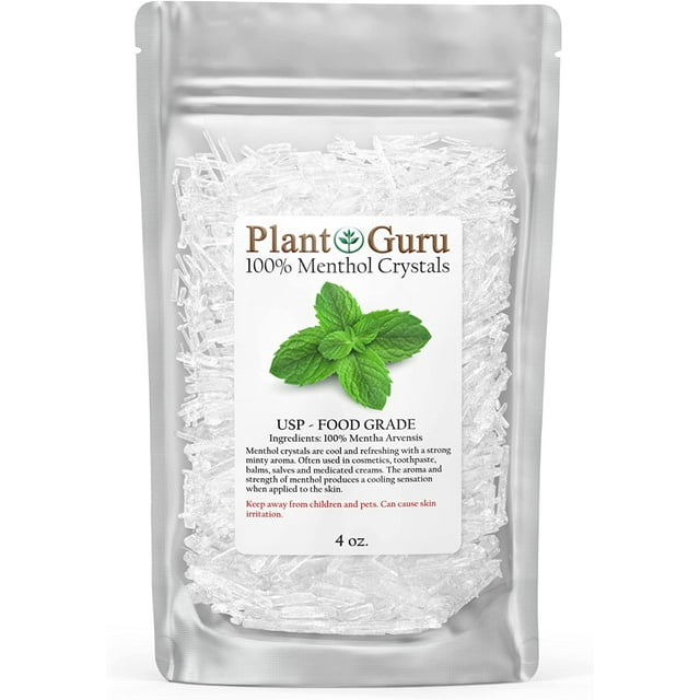 Menthol Crystals 4 oz. Mentha Arvensis 100% Pure Natural Organic USP ...