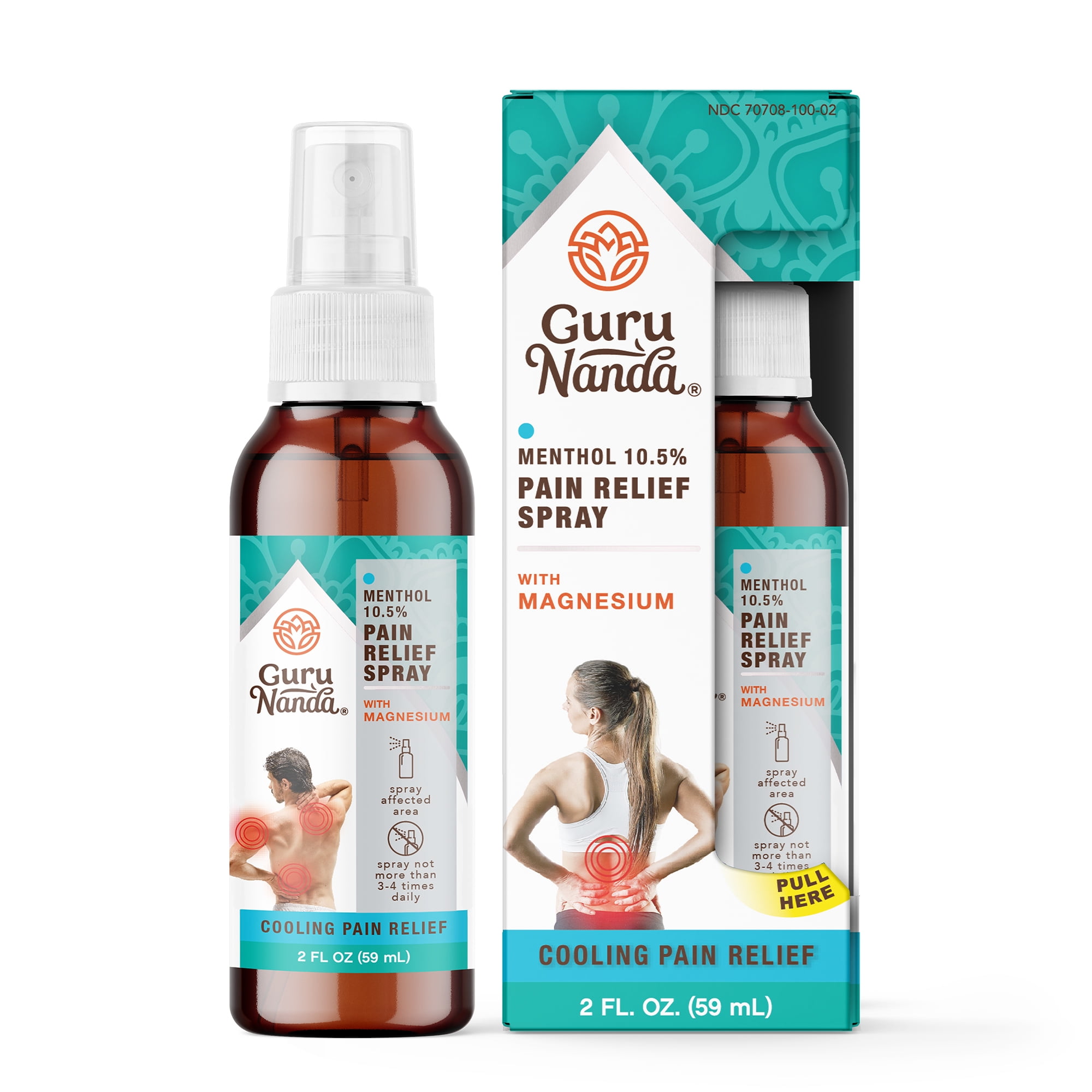 GuruNanda Menthol Pain Relief Spray with Magnesium – 10.5% Menthol ...