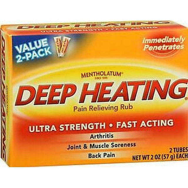 Mentholatum Deep Heating Muscle Relief Cream, Pain Reliever, 2oz Twin ...