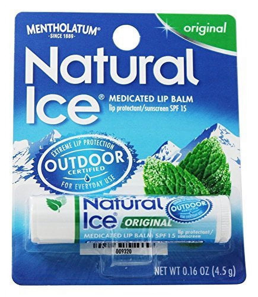Mentholatum Natural Ice Lip Balm Original SPF 15 (Pack of 10) - Walmart.com