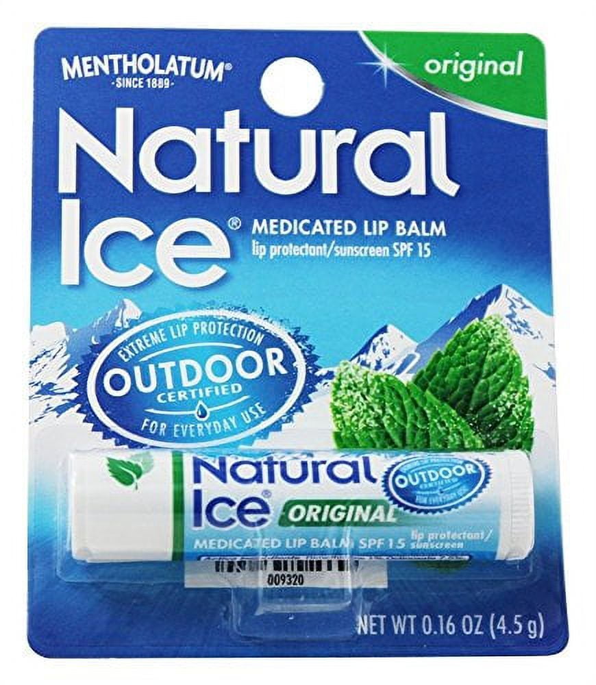 Mentholatum Natural Ice Lip Balm Original SPF 15 (Pack of 3) - Walmart.com