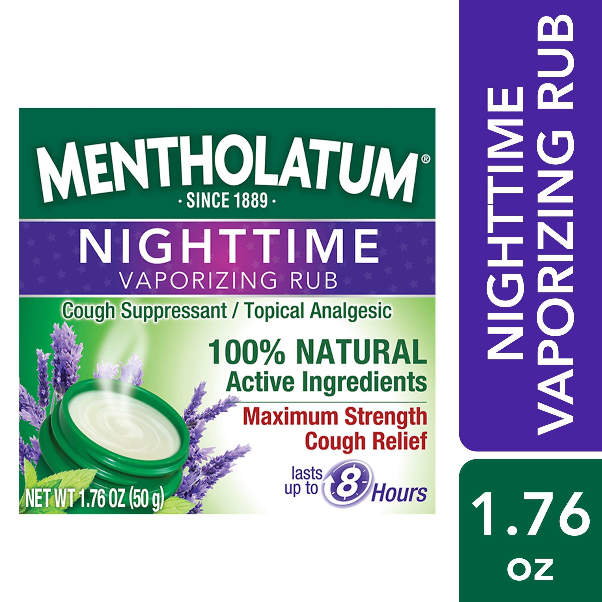 Mentholatum Nighttime Vaporizing Rub, Maximum Strength Cough Relief, 1. ...