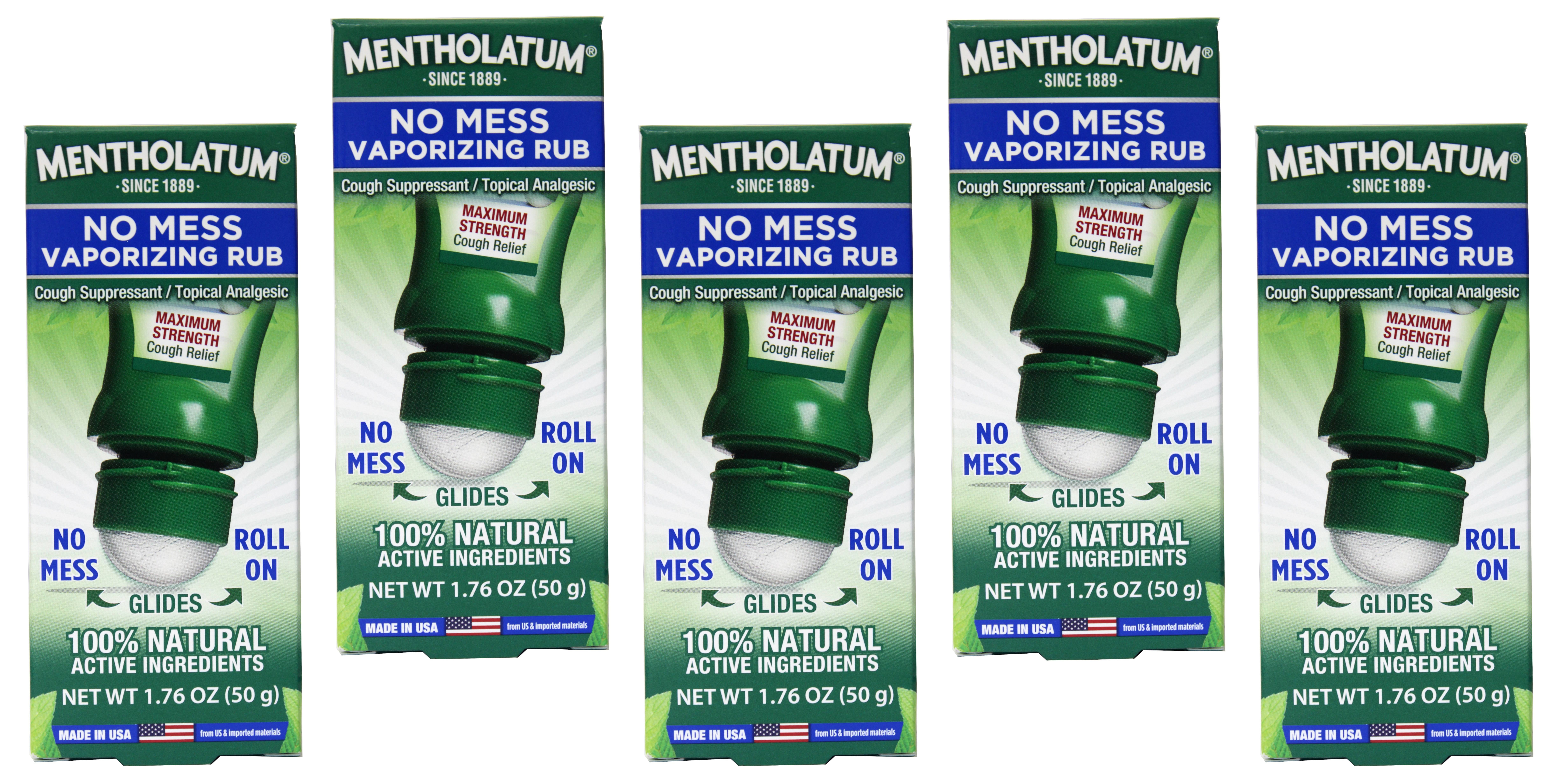 Mentholatum No Mess Roll On Vaporizing Rub, 1.76 oz (5 Pack) - Walmart.com