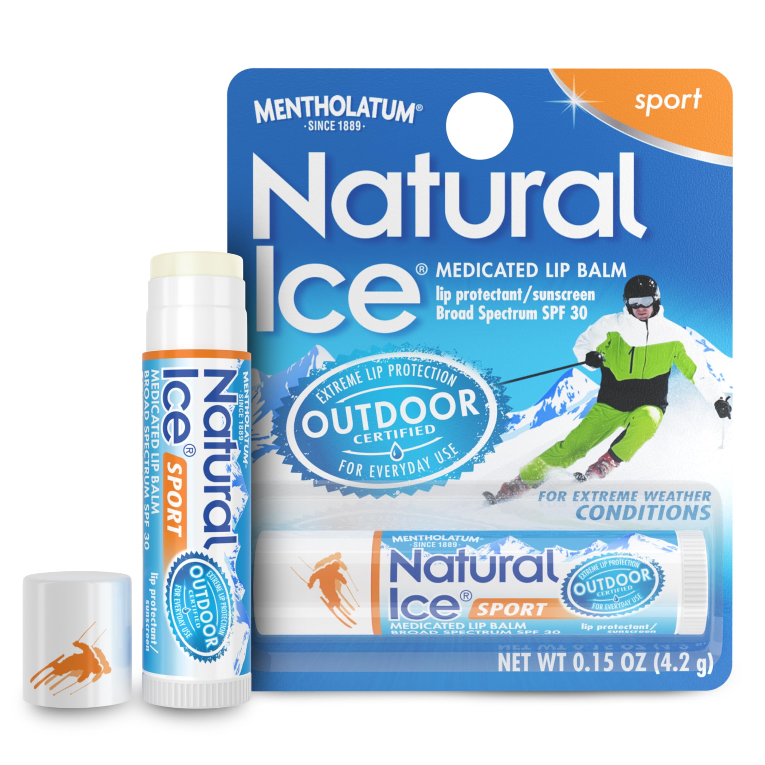 Mentholatum (R) Natural Ice (R) Sport Broad Spectrum SPF 30 Medicated ...