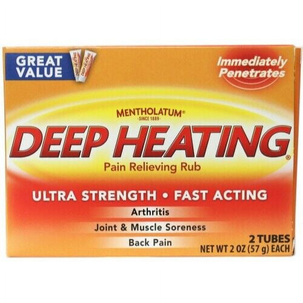Mentholatum Ultra Strength Deep Heating Pain Relieving Rub 2x2Oz Tubes ...