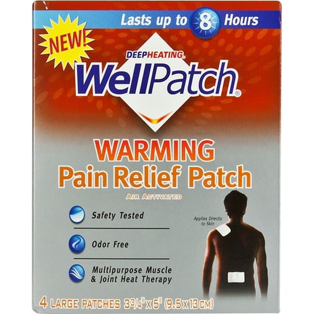 Mentholatum WellPatch DeepHeating Pain Relief Patch, 4 ea - Walmart.com
