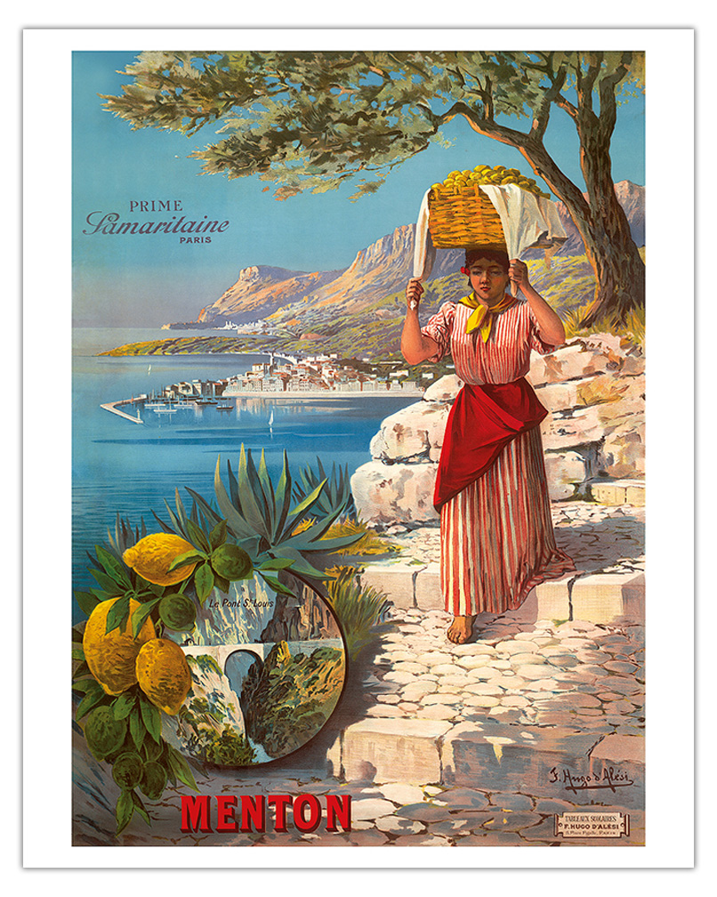 Menton France - Pearl of France - Le Pont Saint-Louis Bridge - Vintage ...