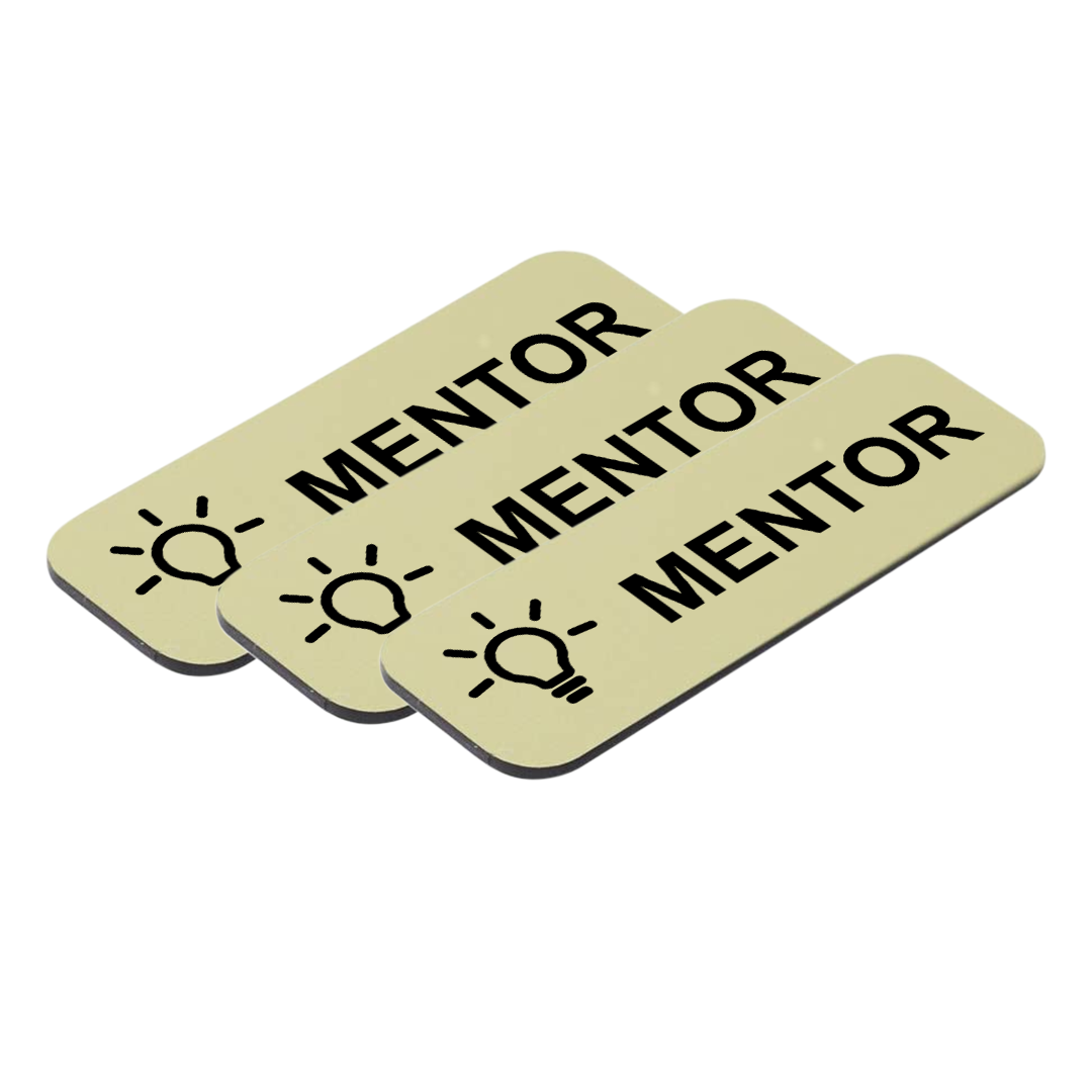 Mentor 1" x 3" Name Tag/Badge, Brushed Gold, (3 Pack) - Walmart.com