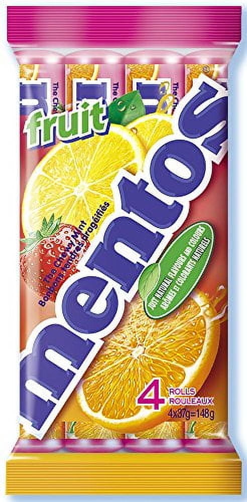 Mentos 4ct Fruit (37g / 1.3oz per pack) {Imported from Canada} - Walmart.com