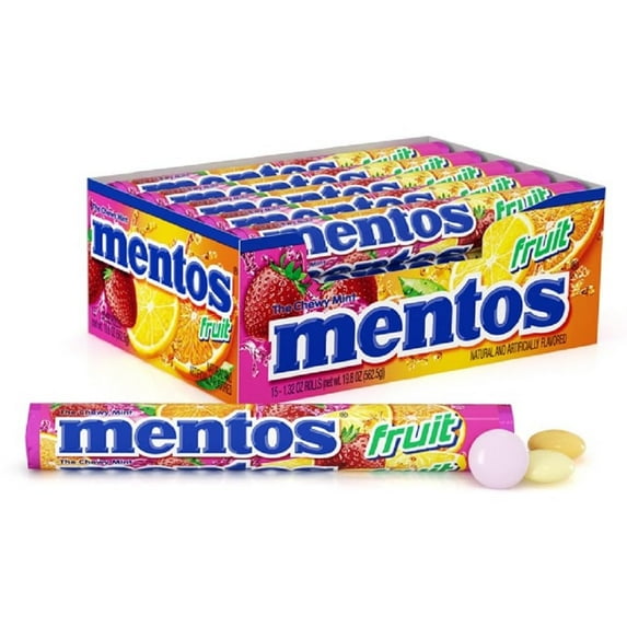 Mentos Chewy Mint Candy ESF27 Roll, Fruit Mint Candies, 14 Pieces Per ...