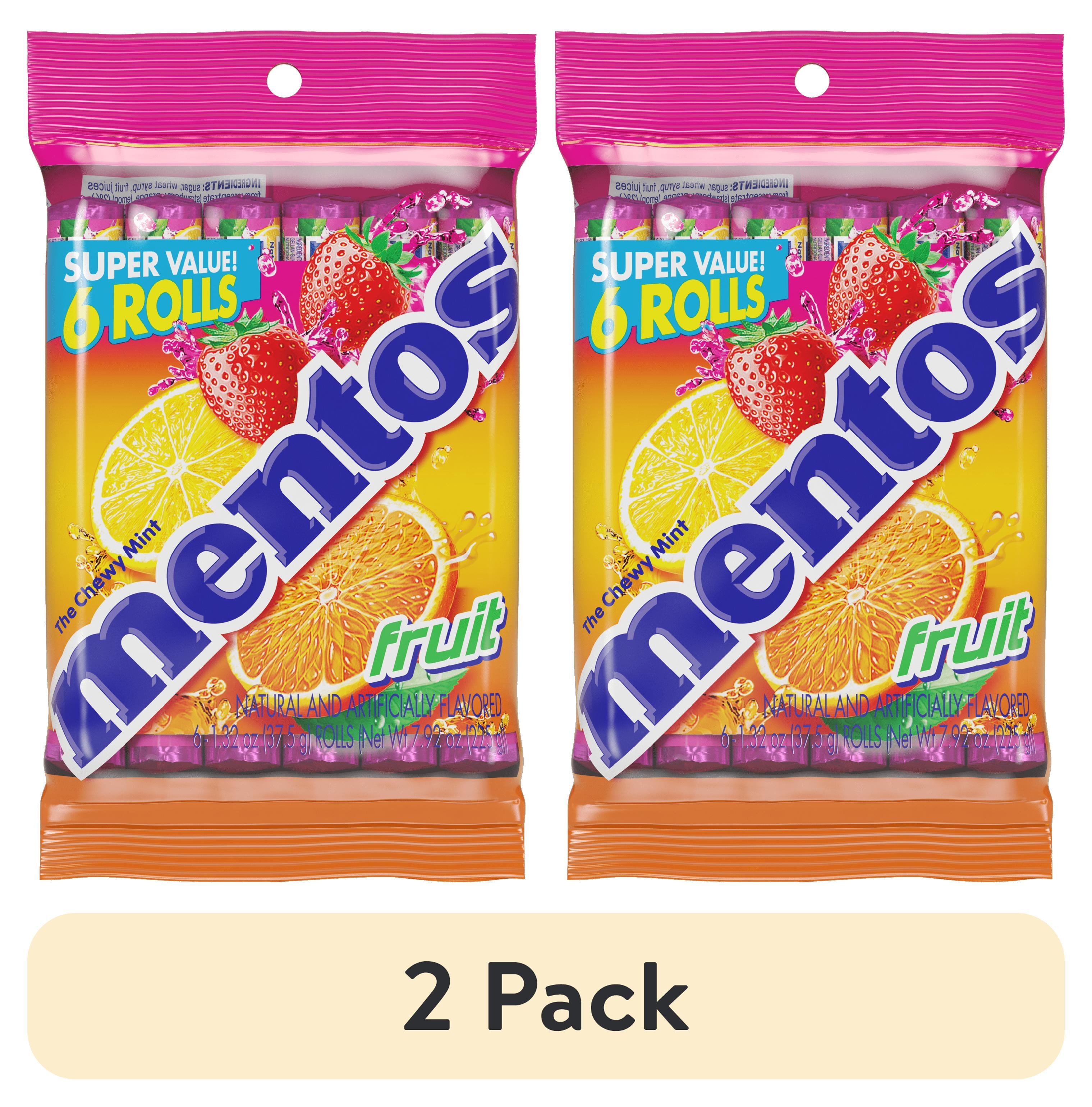 (2 pack) Mentos Chewy Mint Candy Roll, Fruit, Nut Free, Regular Size, 1 ...