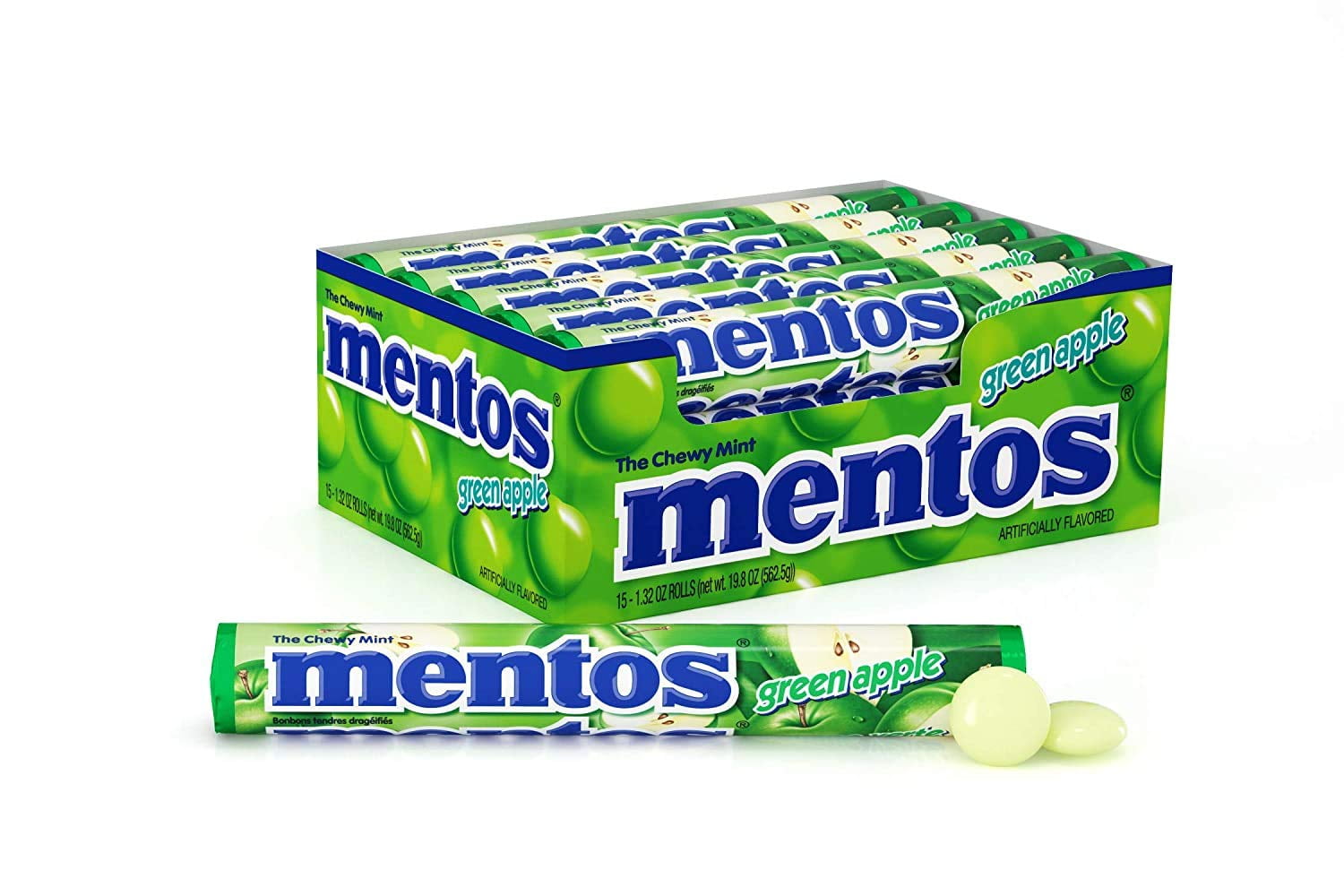 Mentos Chewy Mint Candy Roll, Green Apple, Bulk, Party, Non Melting, 1. ...