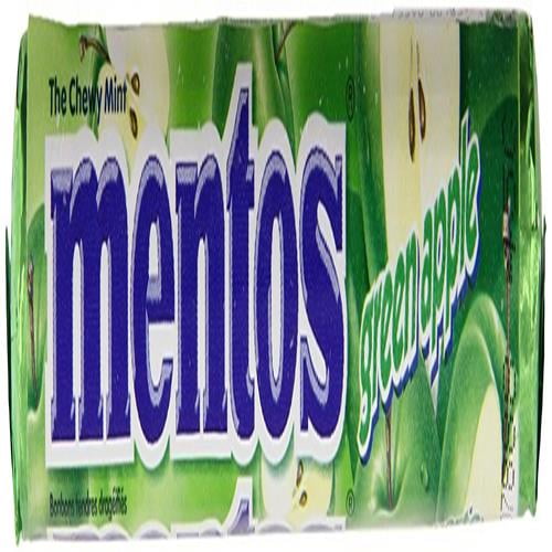 Mentos Chewy Mint Candy Roll, Green Apple, Non Melting, 1.32 Ounce/14 ...