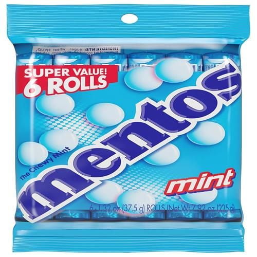 Mentos Chewy Mint Candy Roll, Mint, Non Melting (Pack Of 6) Packaging ...