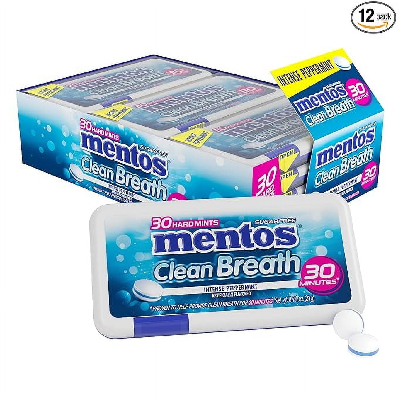 Mentos Clean Breath Hard Mints Sugar Free Candy, Peppermint, Bulk ...
