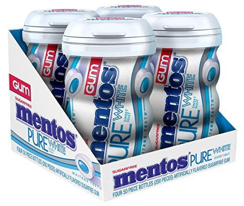 Mentos Gum Big Bottle Curvy, Pure White Sweet Mint, 50 Pieces (Pack Of ...