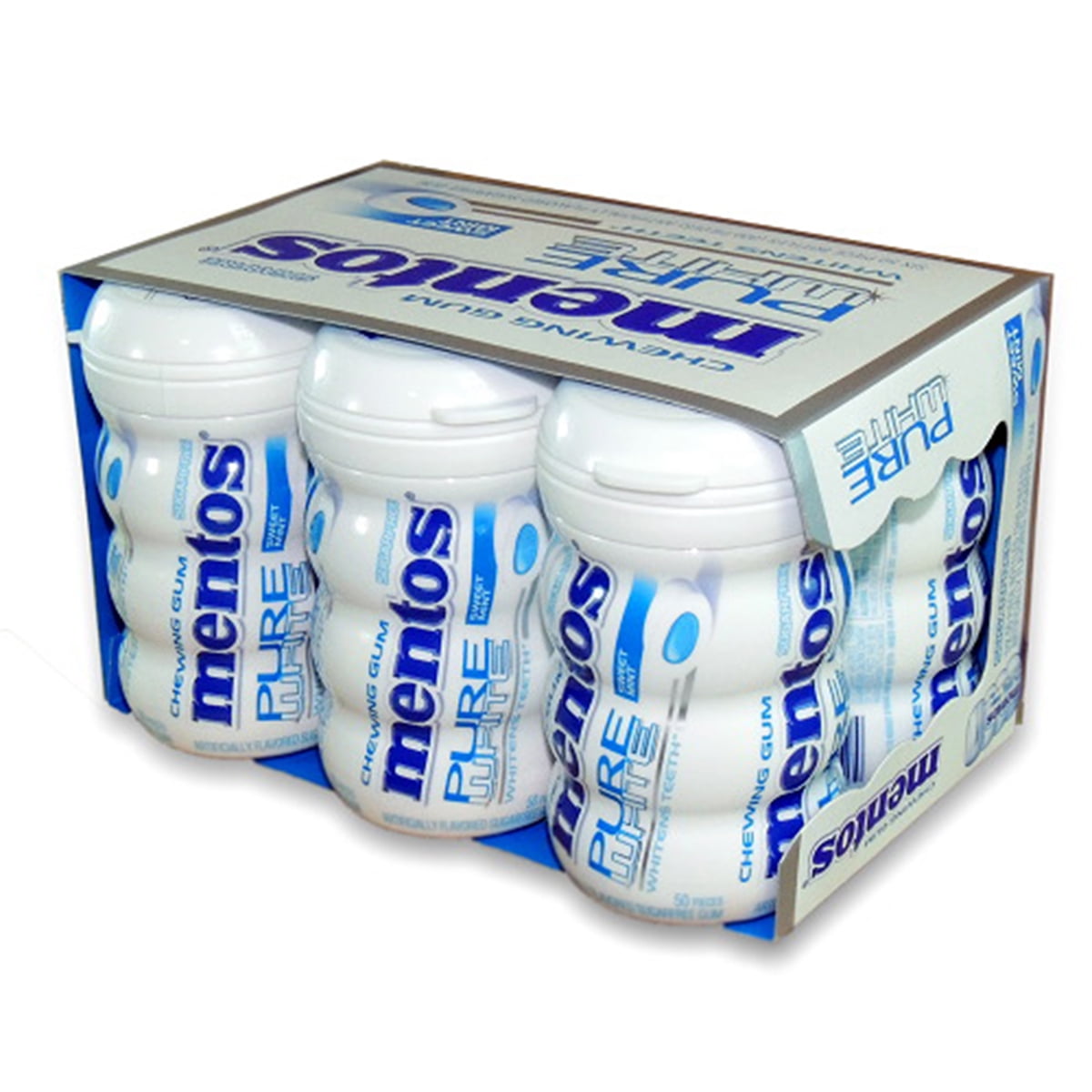 Mentos, Gum Pure White Sweet Mint - Big Bottle, Count 6 (3.53 oz) - Gum ...