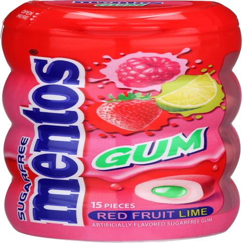 Mentos Gum - Red Fruit Lime - Sugarfree (Pack Of 10) Packaging May Vary ...