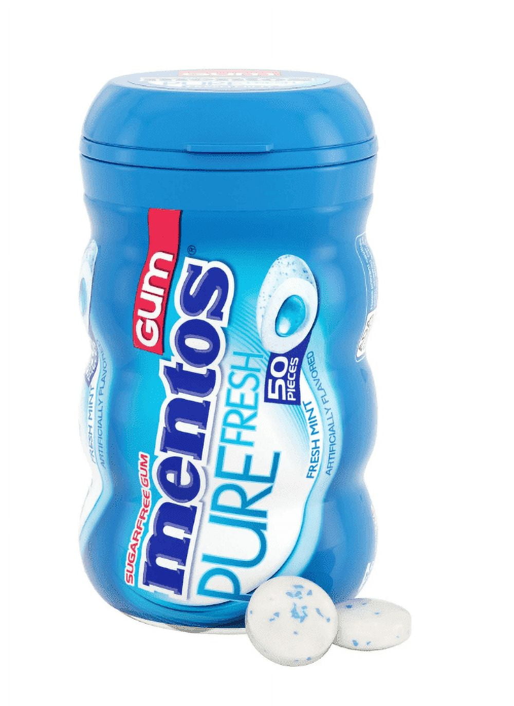 Mentos Gum Sugar-Free Fresh Mint Chewing Gum, 50 Regular Size Pieces ...