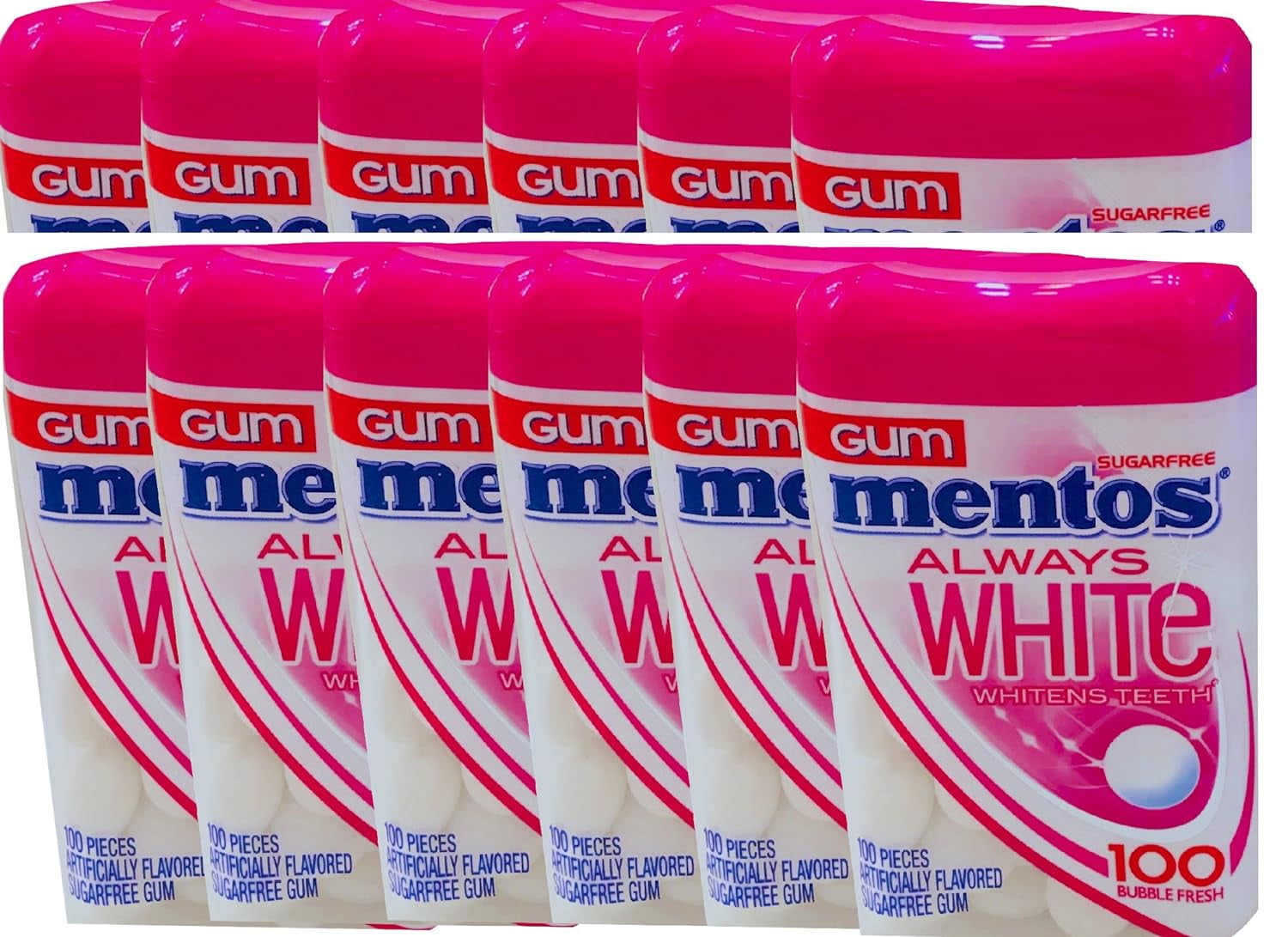 Mentos Gum in Bubble and Peppermint Flavors (Pack of 12) - Walmart.com