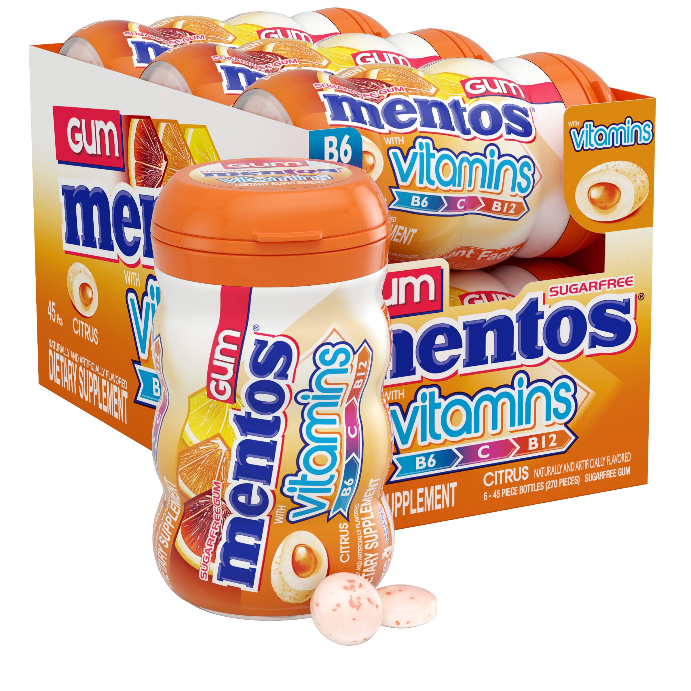 Mentos Gum with Vitamins, AKF18 Sugar Free Chewing Gum with Xylitol ...